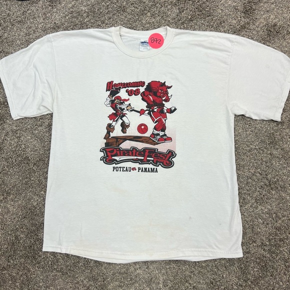 Vintage | Shirts | Vintage Razorback Shirt Mens Xl White Red Basketball ...